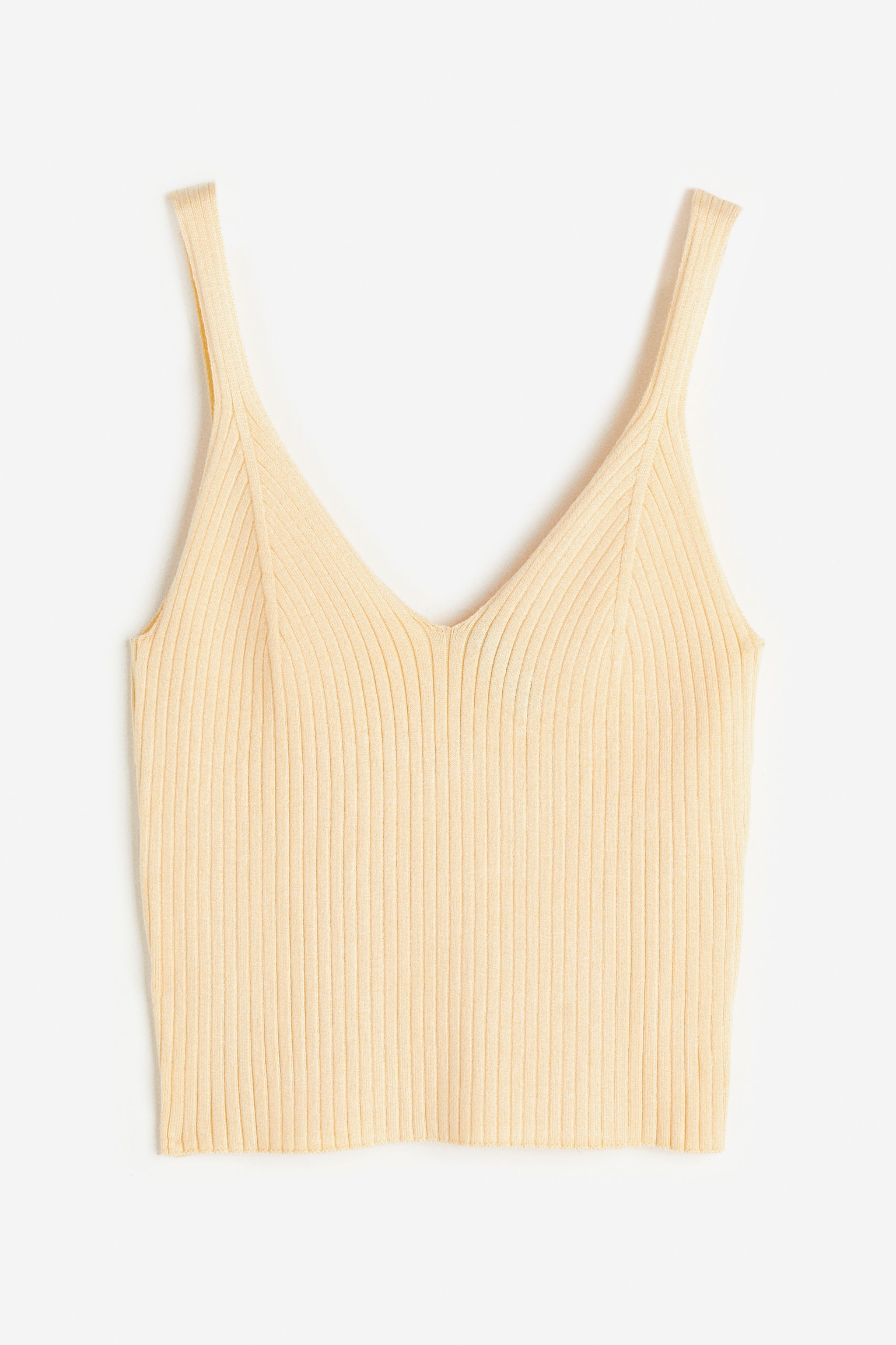Women's Light yellow Rib-knit Tank Top | H&M US