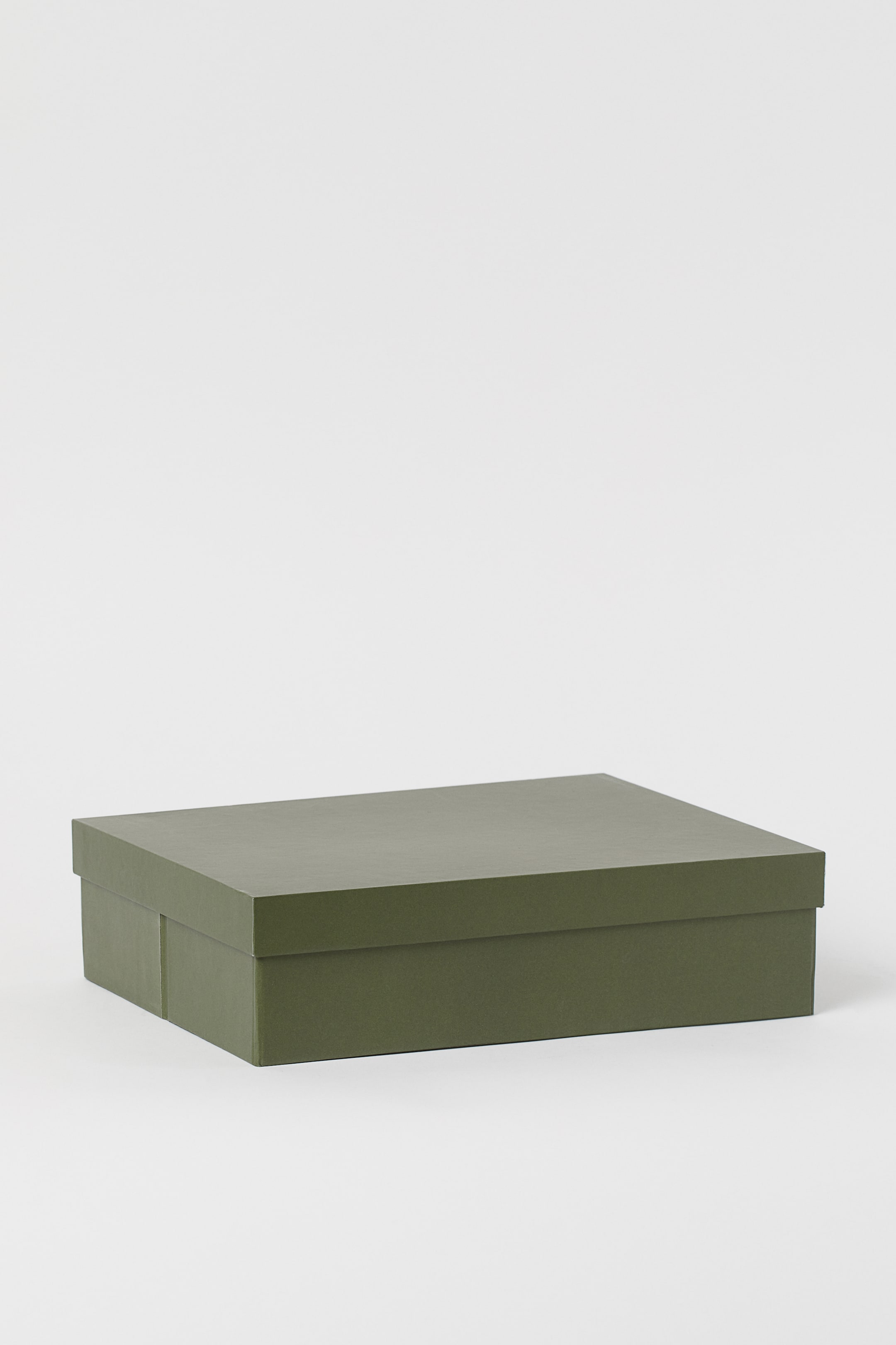 Shallow Storage Box with Lid - Khaki green - Home All | H&M CA