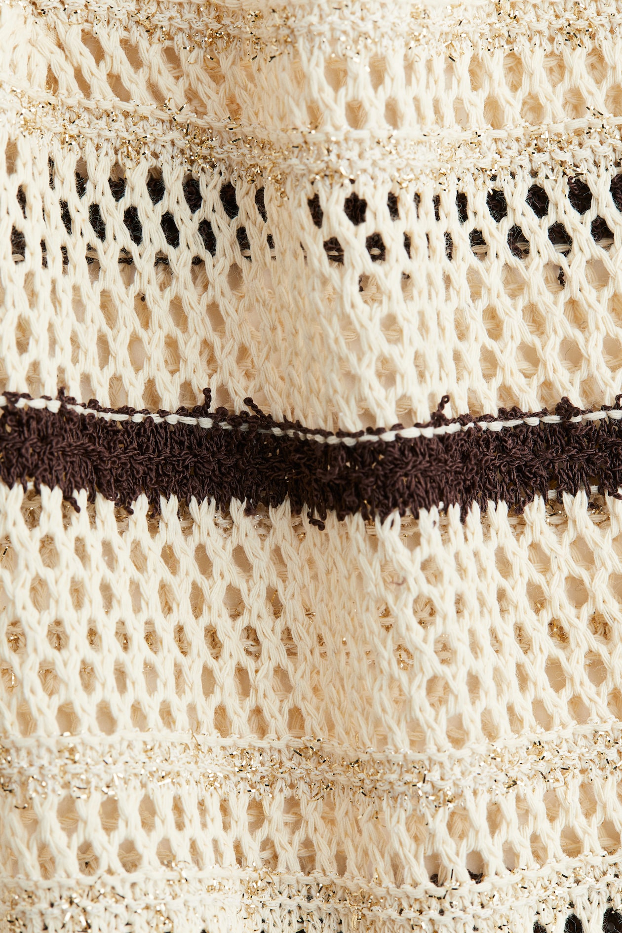 Women's Beige/Striped Shimmering hole-knit top | H&M IN