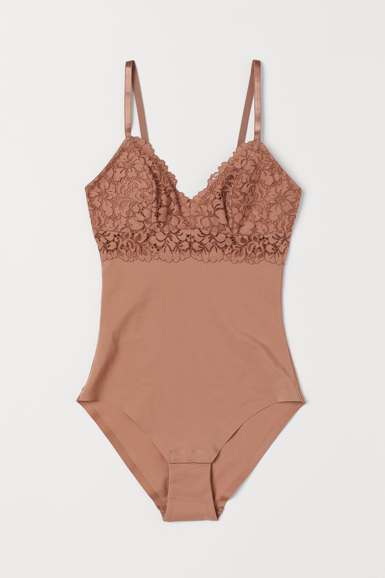 Body modelador suave com sutiã - Bege escuro - SENHORA | H&M PT