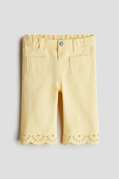 Flared Cotton Twill Pants - Light yellow - Kids | H&M US