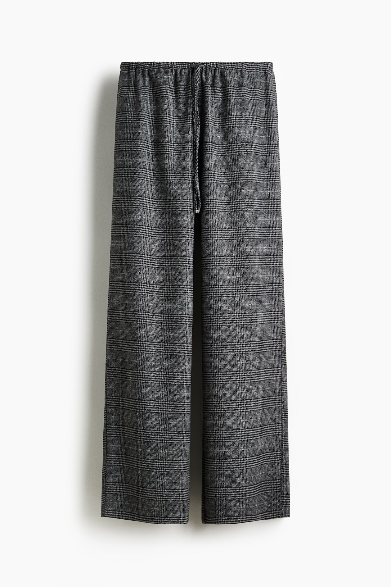 Women's Dark gray/checked Pants with Drawstring | H&M US