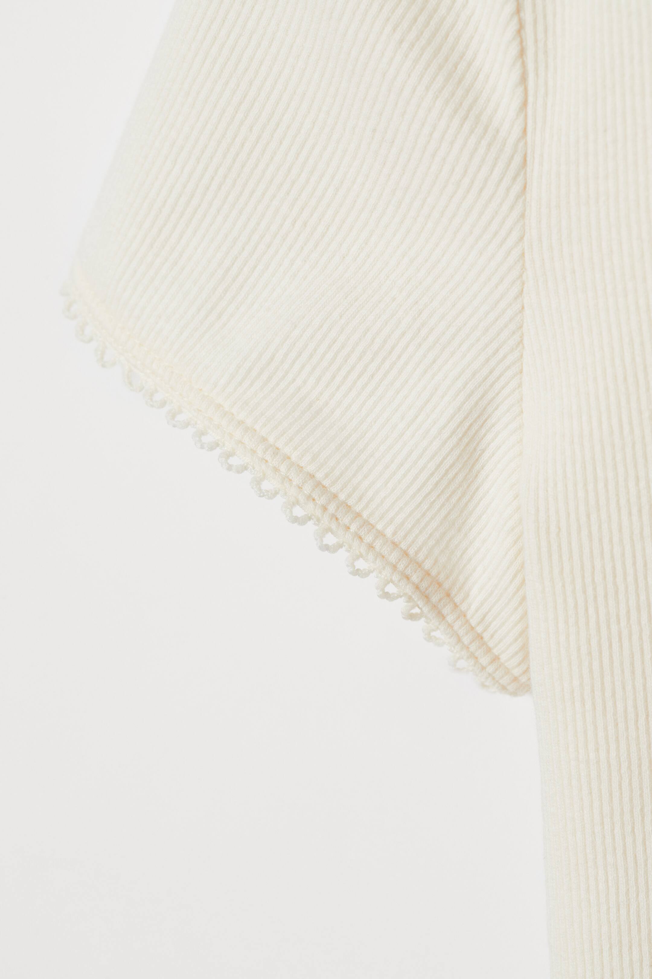 Ribbed Top - Cream - Ladies | H&M CA