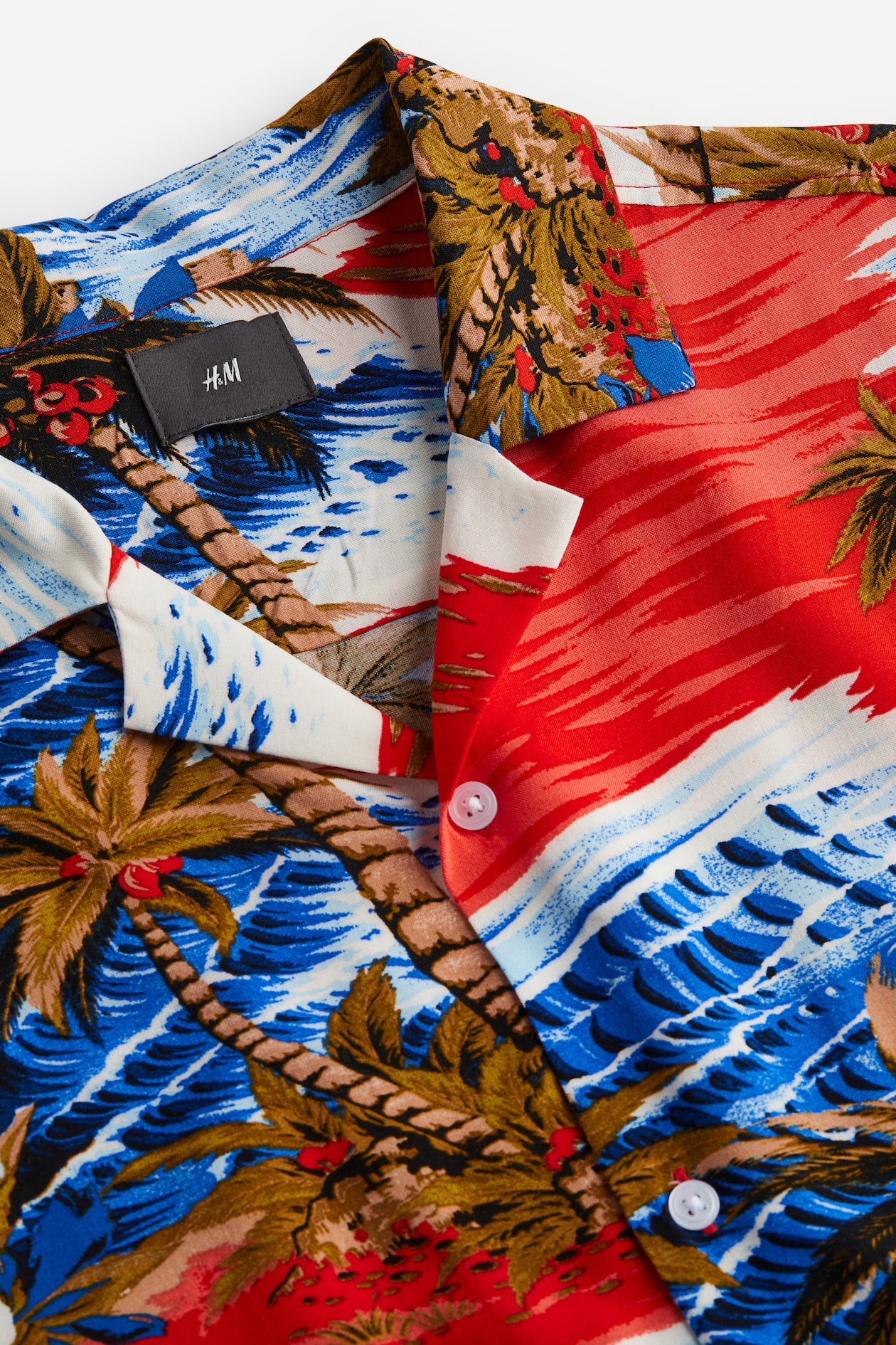 Men’s Red/Palm trees Patterned resort shirt | H&M IN