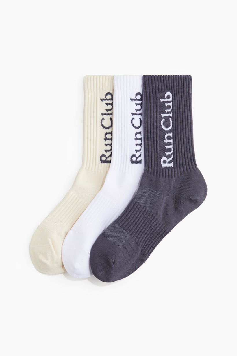 Women's White/cream/dark blue-gray 3-Pack Sports Socks with DryMove ...