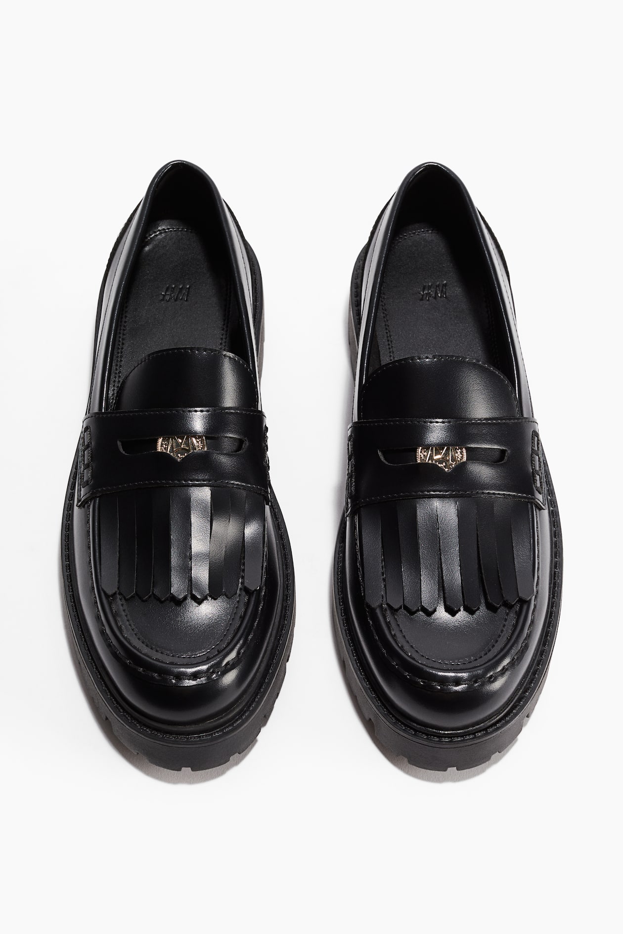 Women's Black Fringe-Trimmed Loafers | H&M PH