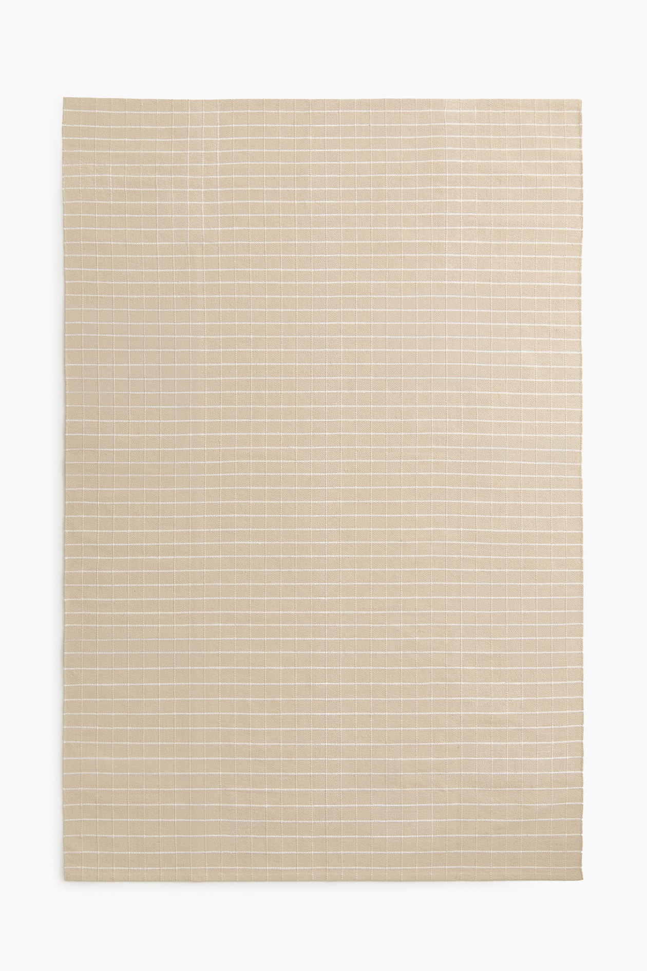 Beige/checked Large Cotton Rug at H&M Home | H&M US