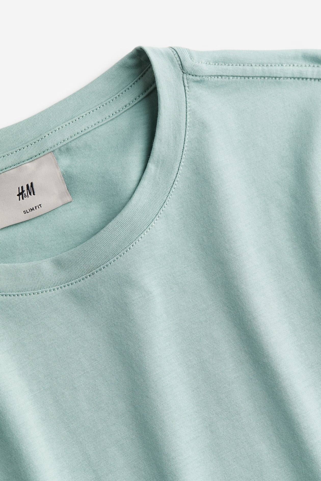 Slim Fit Pima cotton T-shirt - Turquoise - Men | H&M IN