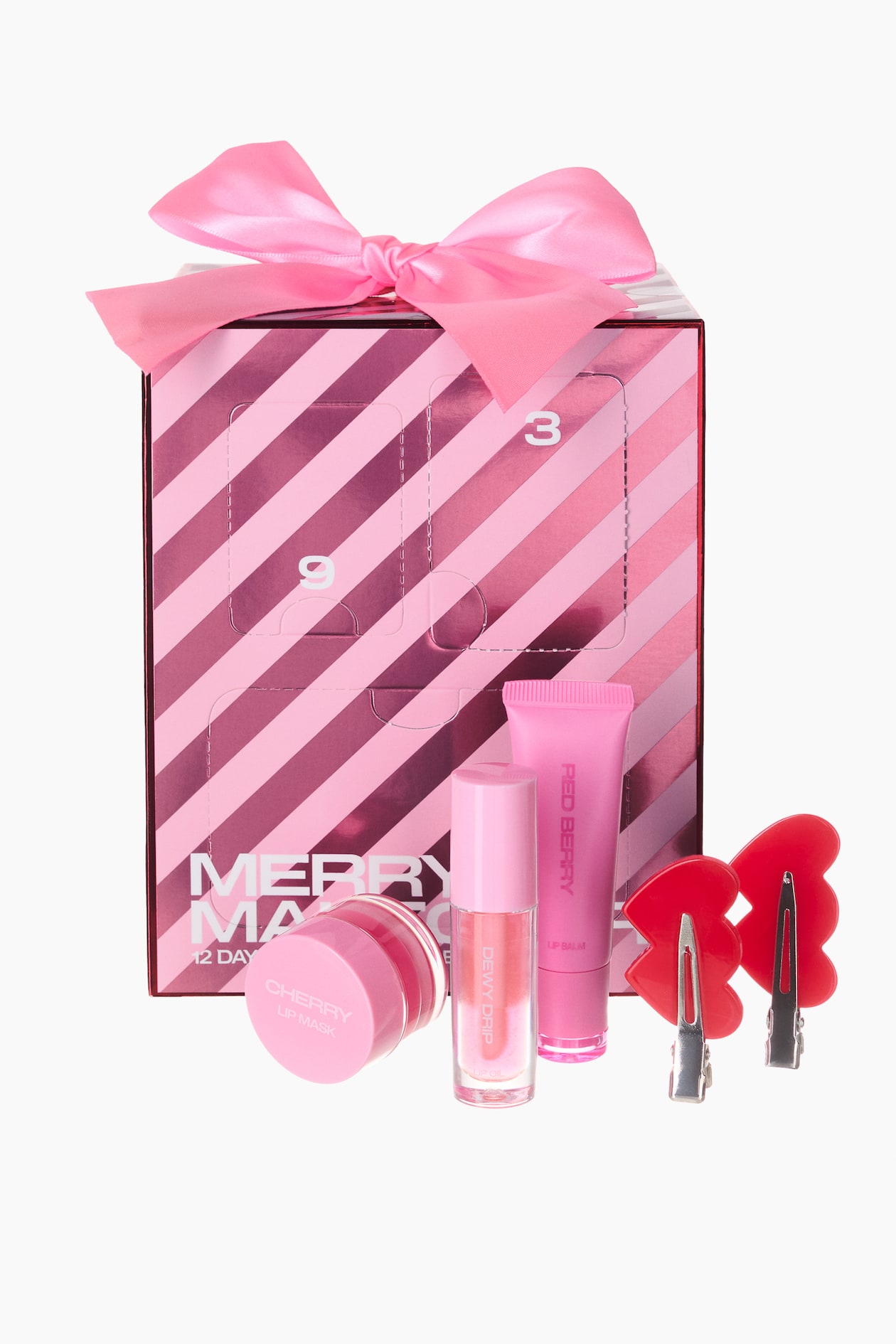 Twaalfdaagse adventskalender - Make-up - Roze/gestreept - Beauty all ...