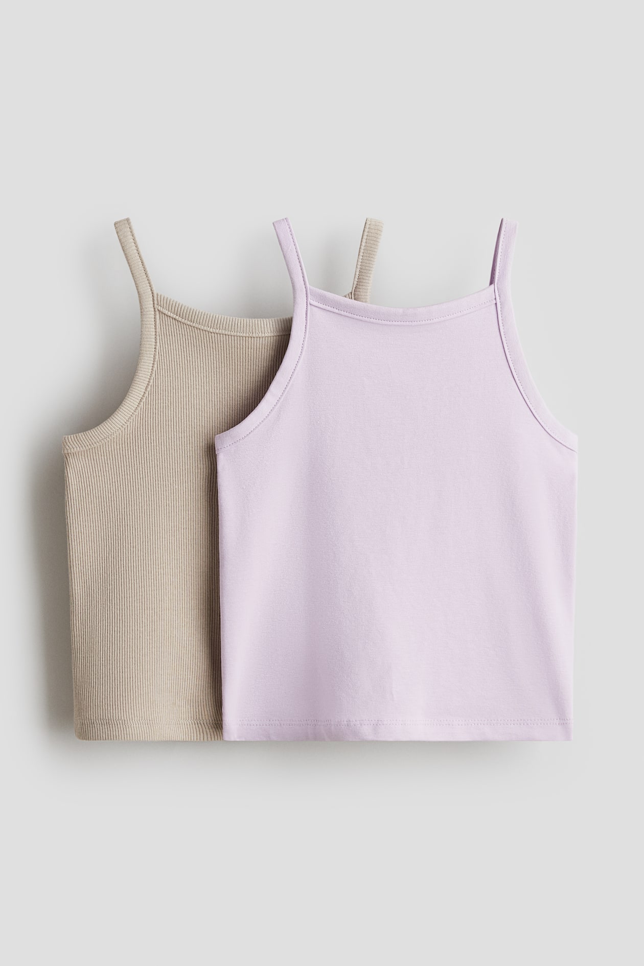 2-pack cotton strappy tops - Light purple/Beige - Kids | H&M IN