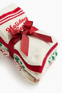 5-pack Socks - White/Holiday Season - Ladies | H&M US