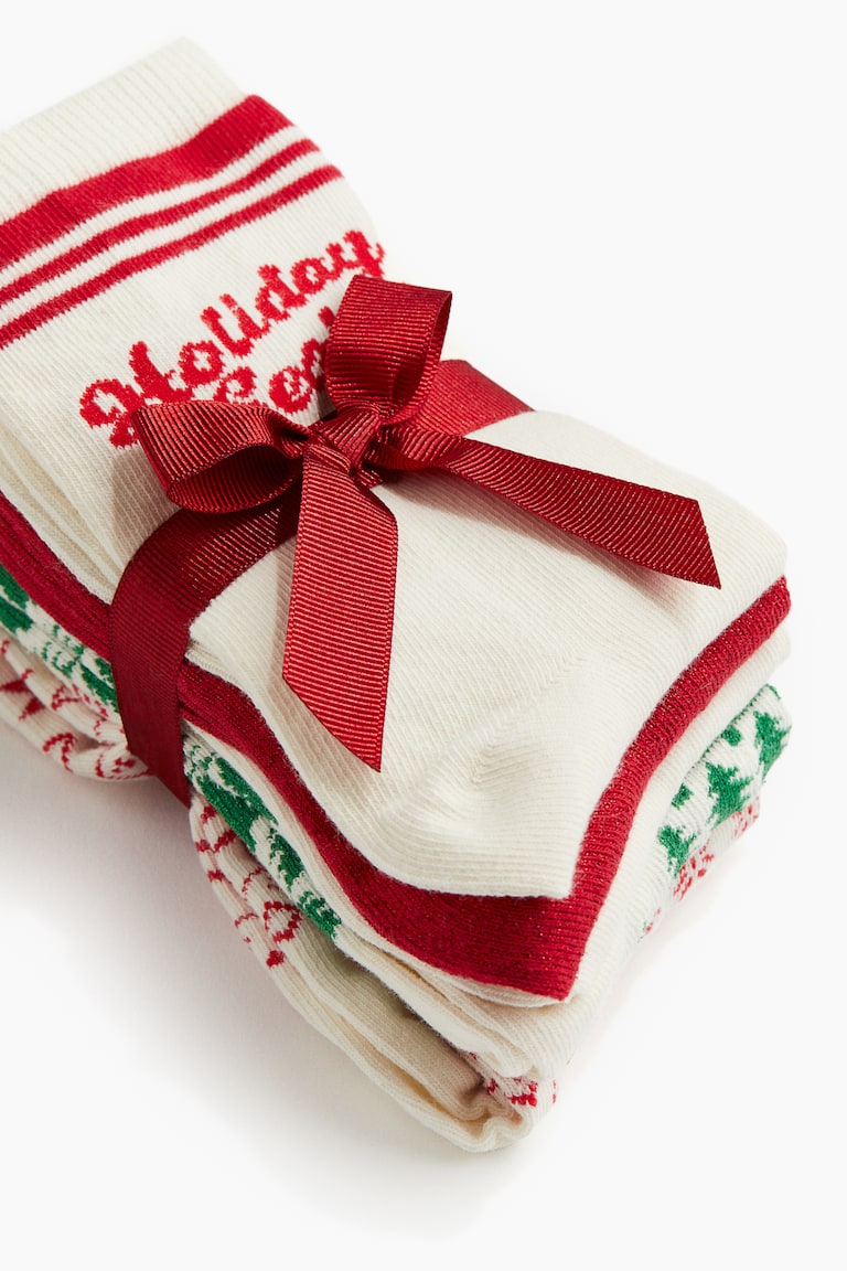 5-pack Socks - White/Holiday Season - Ladies | H&M US