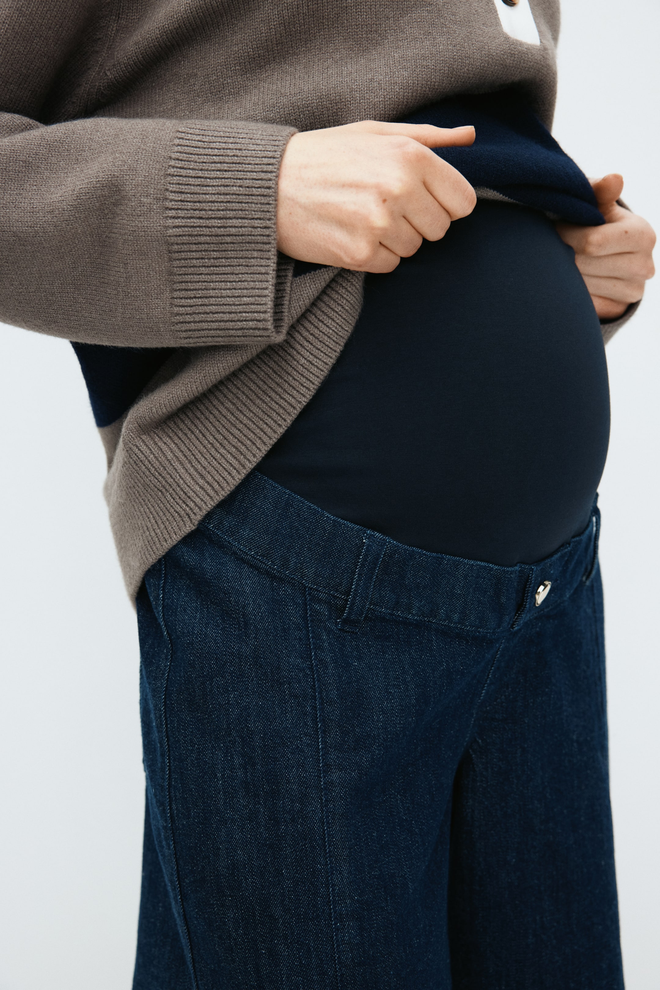 MAMA Wide High Jeans - Dark denim blue - Ladies | H&M IE