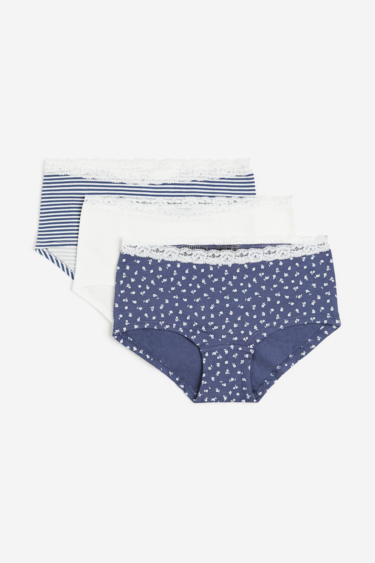 3-pack trosa hipster i bomull - Blå/Blommig - BARN | H&M SE