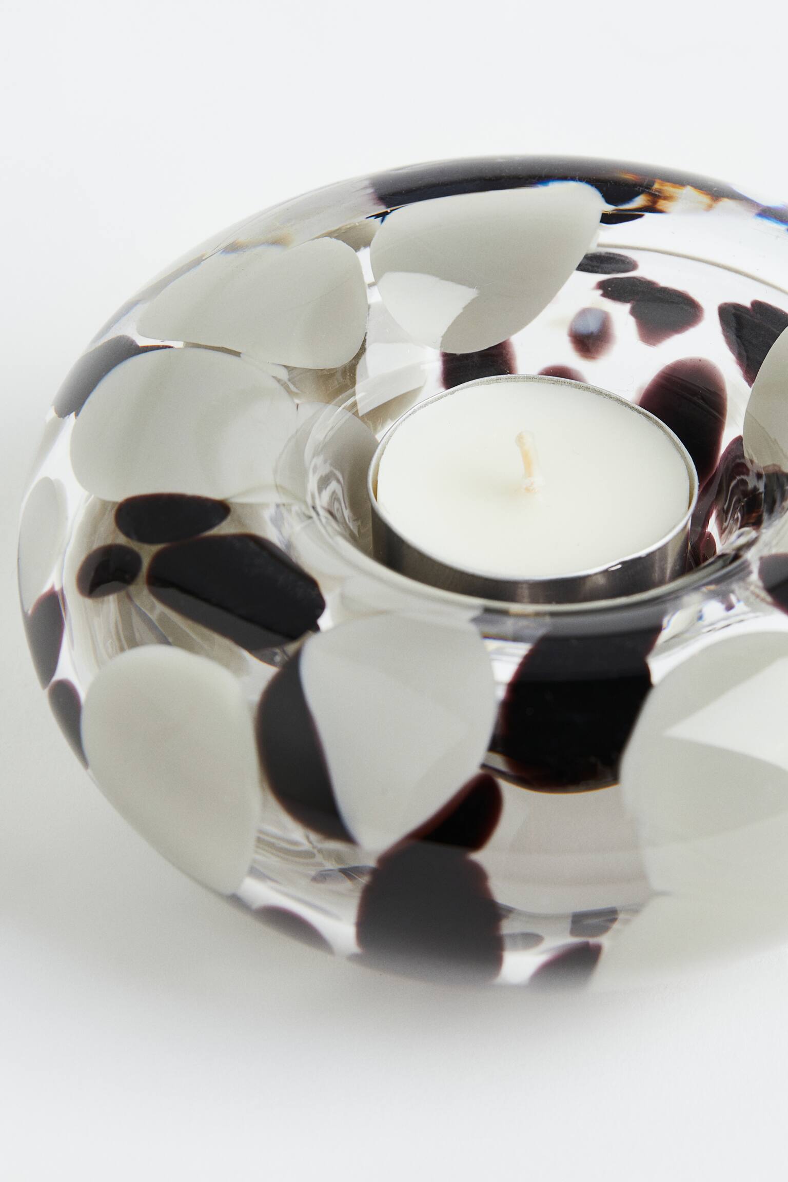 Teelichthalter aus Glas - Hellbeige/Gemustert - Home All | H&M DE