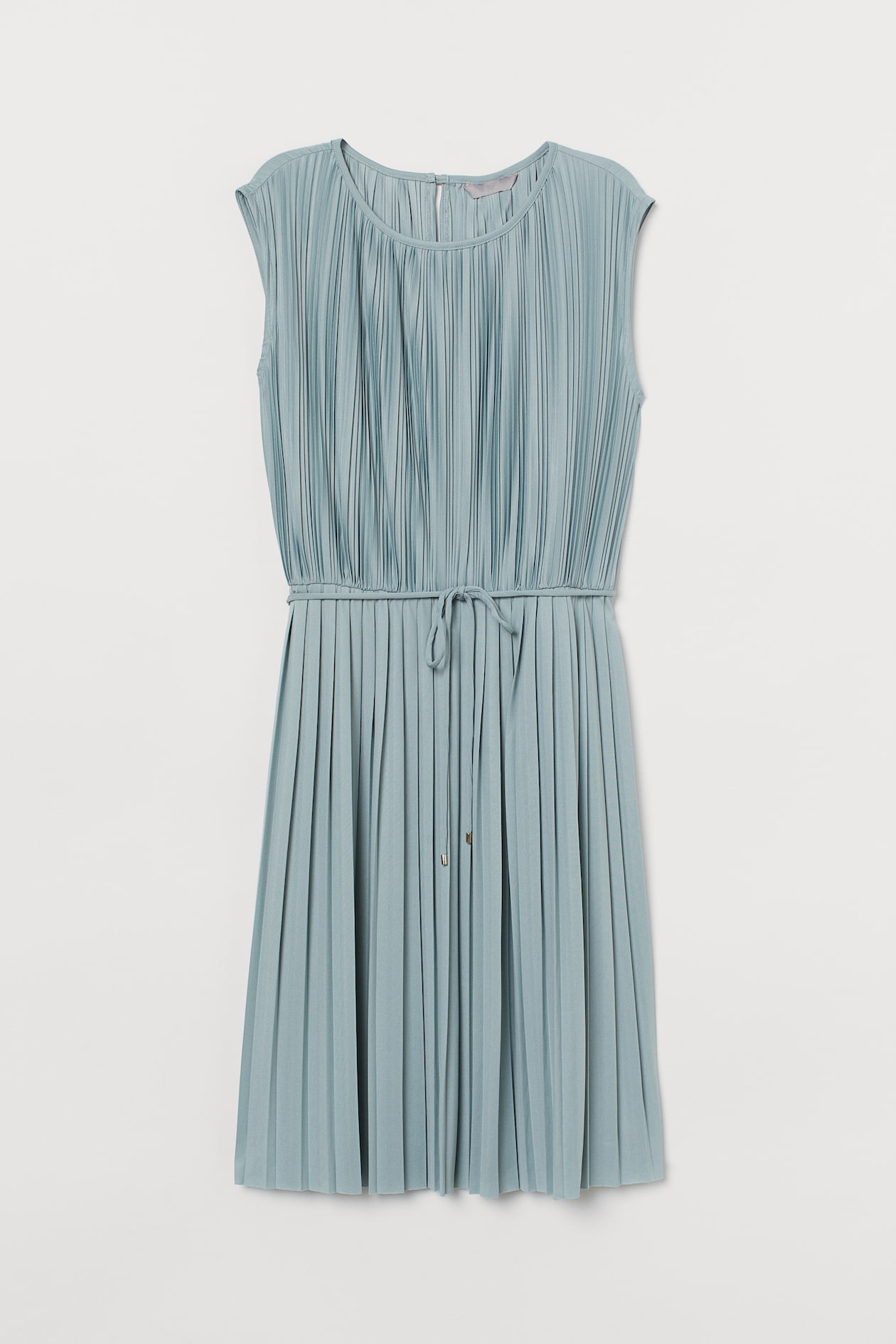 Pleated dress - Rundhalsad - Ärmlös - Ljus turkos - DAM | H&M SE
