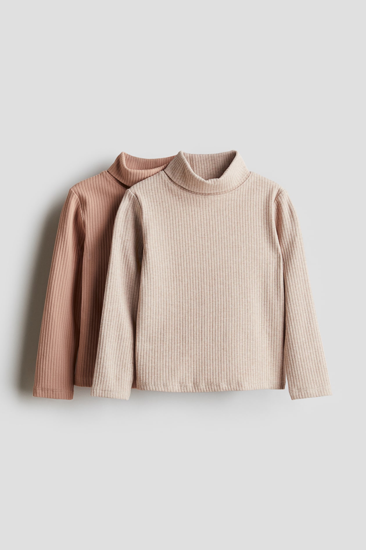 2-pack ribbestrikket pologenser - Lys beige/Beige - BARN | H&M NO