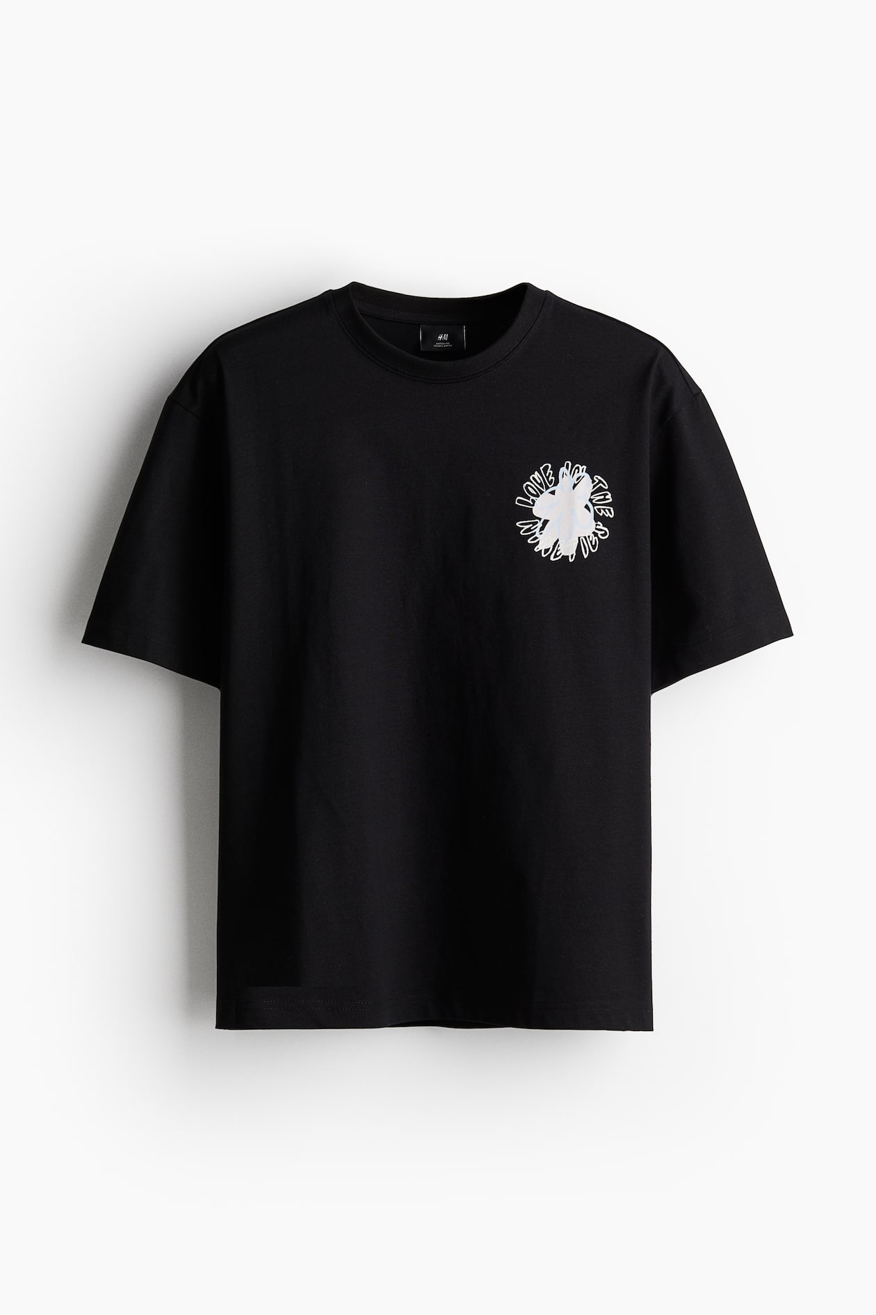Men’s Black/Love Loose Fit Printed T-shirt | H&M CA