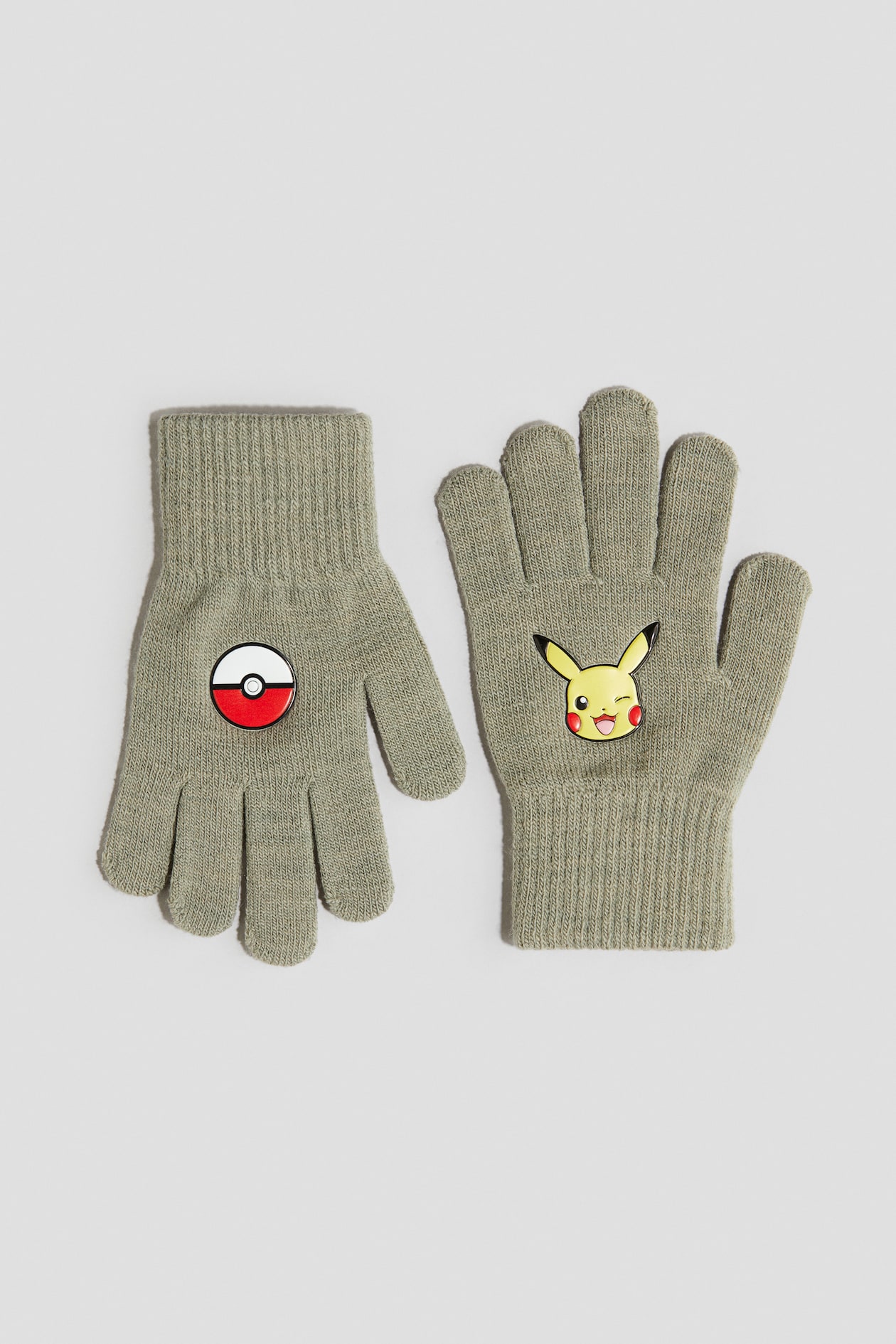 Khaki green/Pokémon Appliquéd Gloves for kids | H&M CA