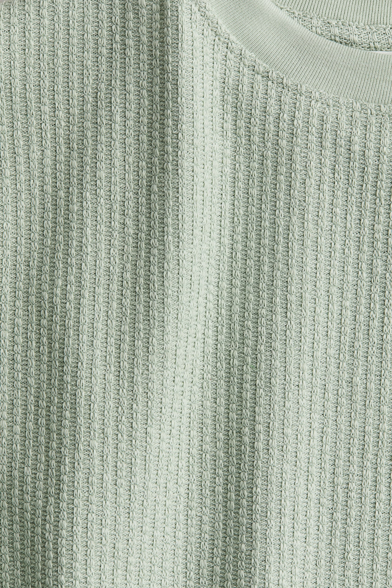 Textured-Knit T-shirt - Light dusty green - Kids | H&M US