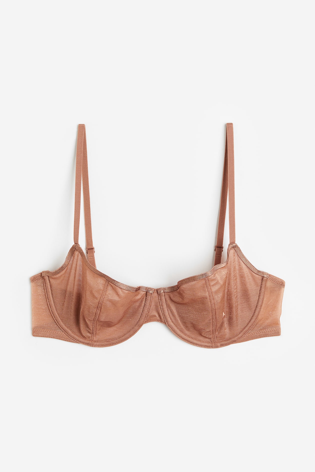 Unwattierter Balconette-BH aus Mesh - Dunkelbeige - Ladies | H&M DE