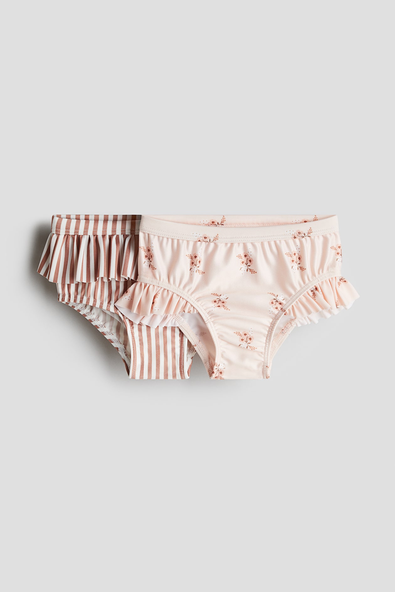 Lot de 2 culottes de bain à volant - Rose clair/fleuri - ENFANT | H&M CA