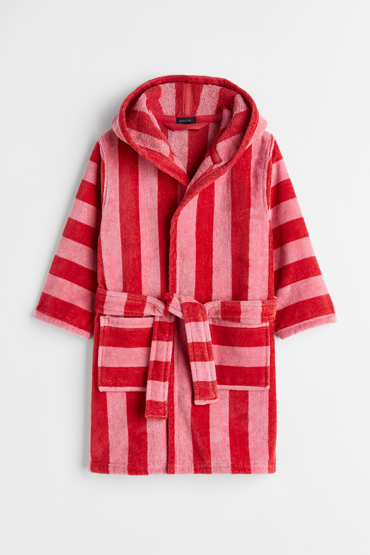 Striped Terry Bathrobe - Red/pink striped - Home All | H&M US