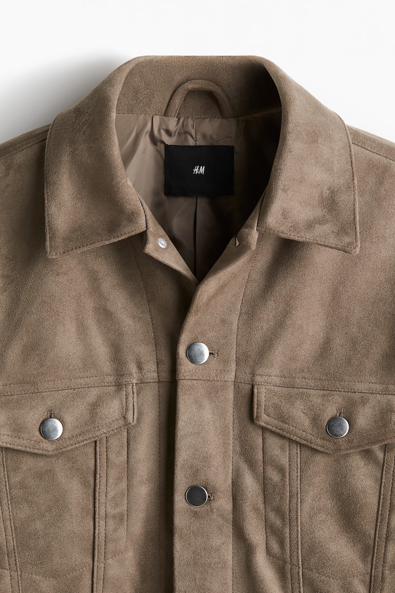 Regular Fit Napped Jacket - Dark beige - Men | H&M US
