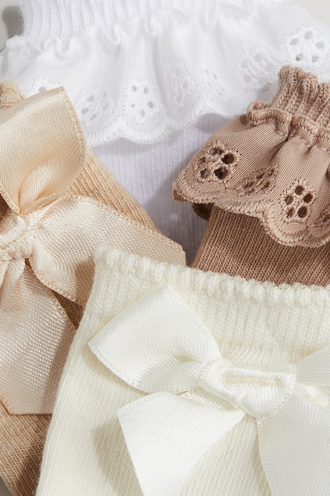 Cream/beige 4-pack Socks for kids | H&M US