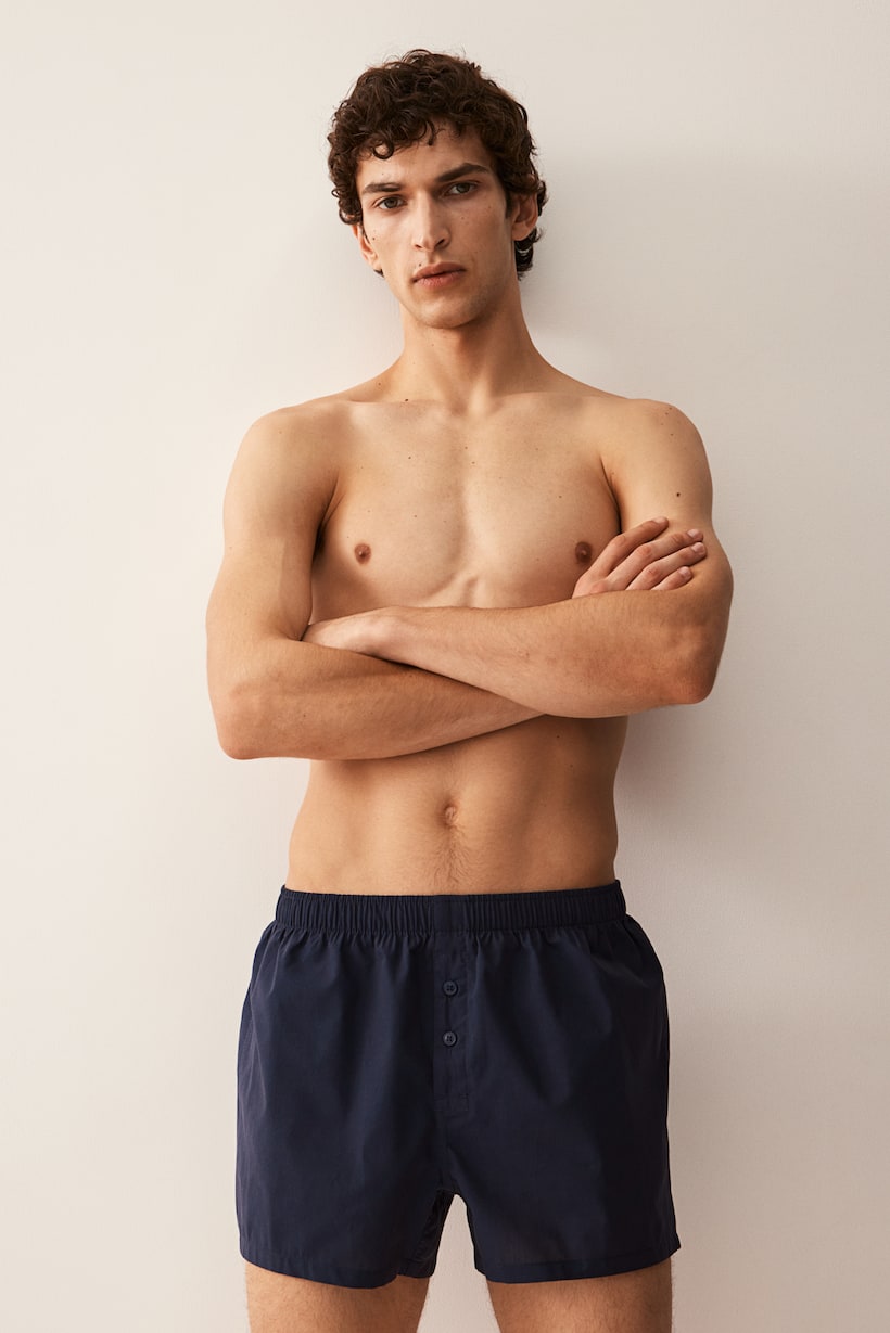 Lot de 5 caleçons en coton tissé - Bleu clair/bleu marine - HOMME | H&M FR