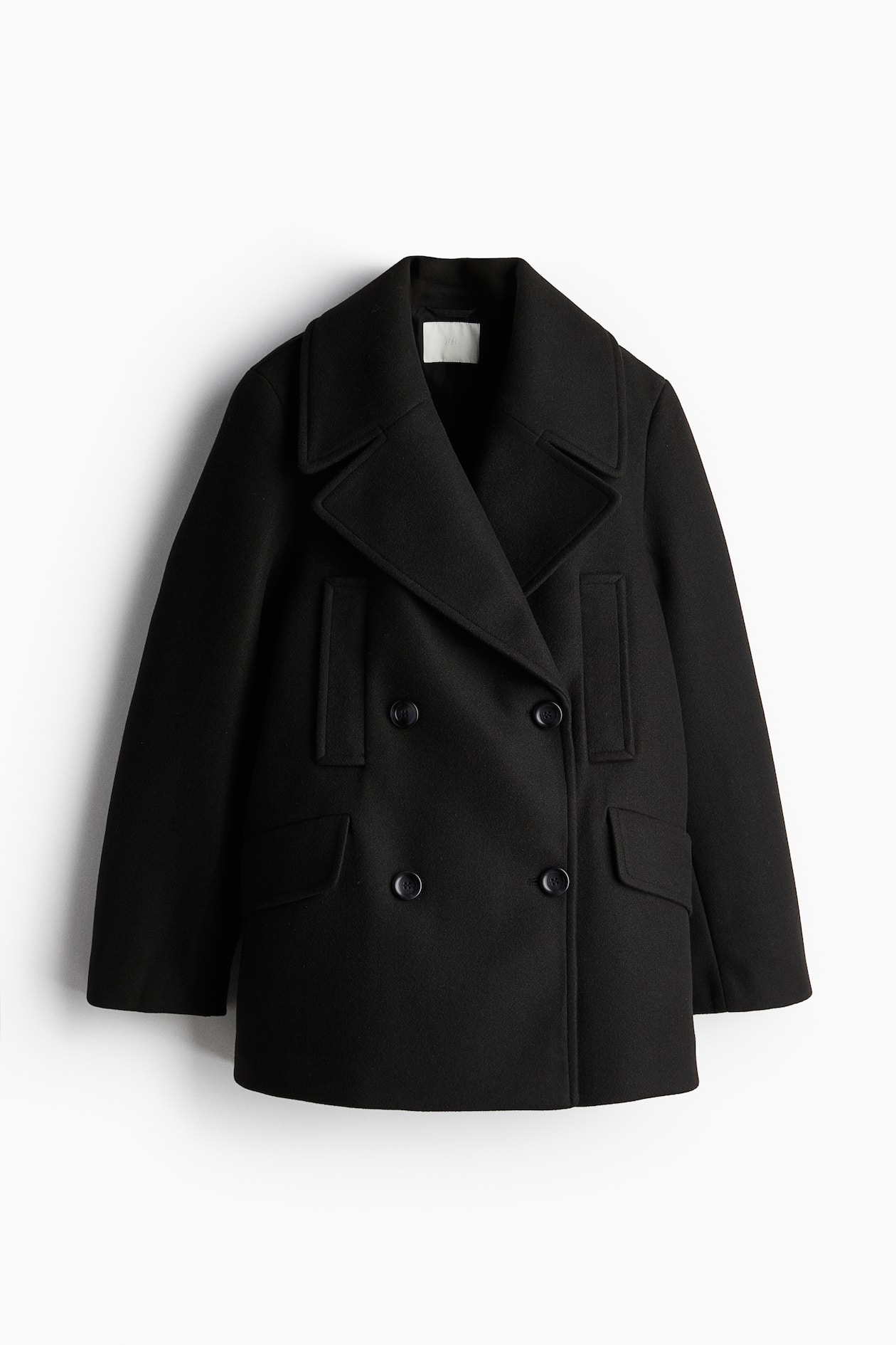Women's Black Pea Coat | H&M CA