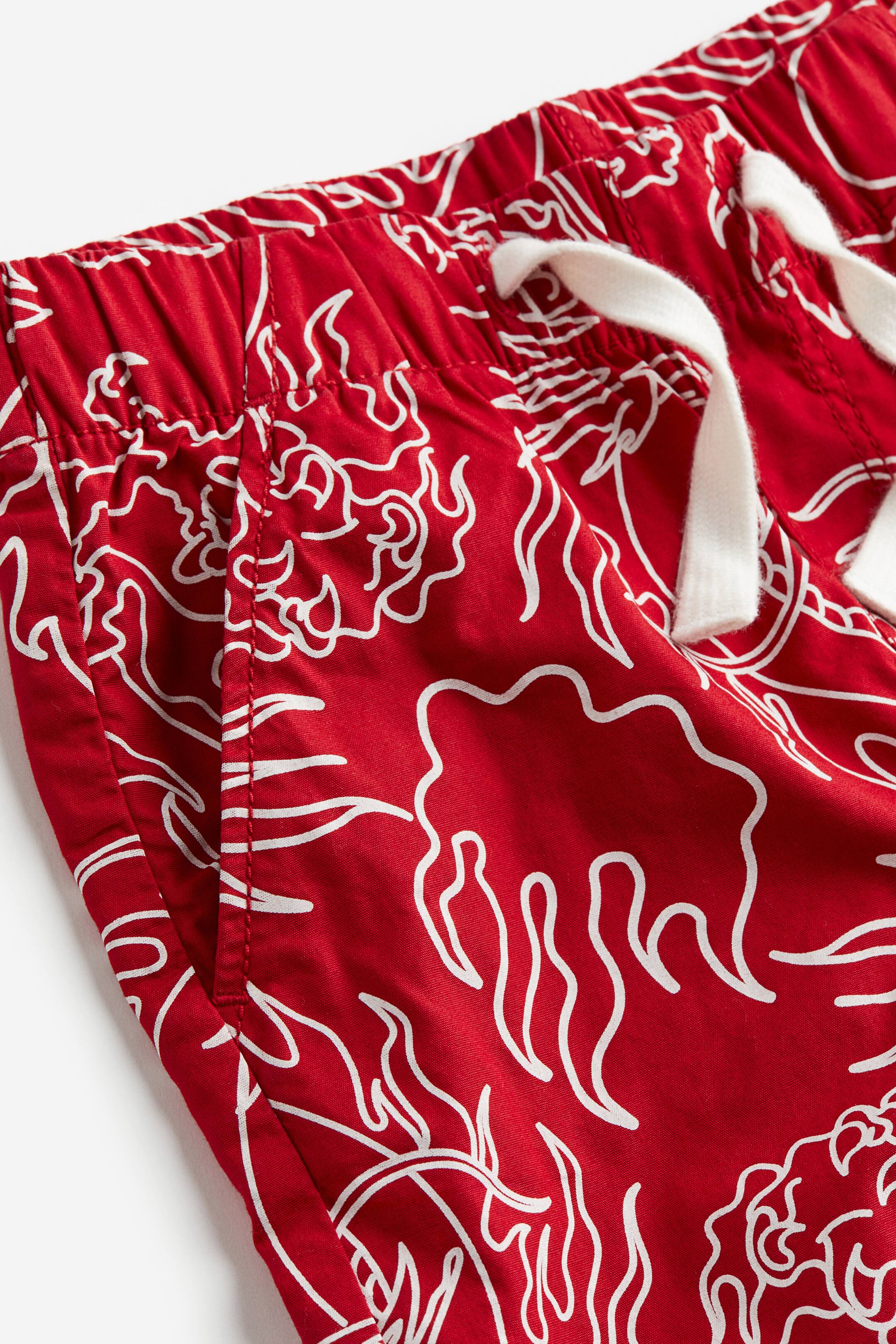 Cotton pull-on shorts - Red/Dragons - Kids | H&M SG