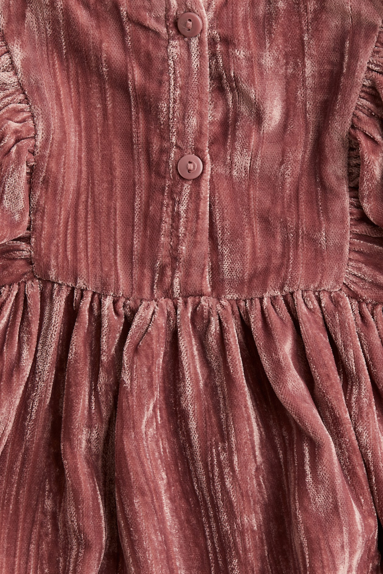 Crushed-Velvet Dress - Dark dusty pink - Kids | H&M US