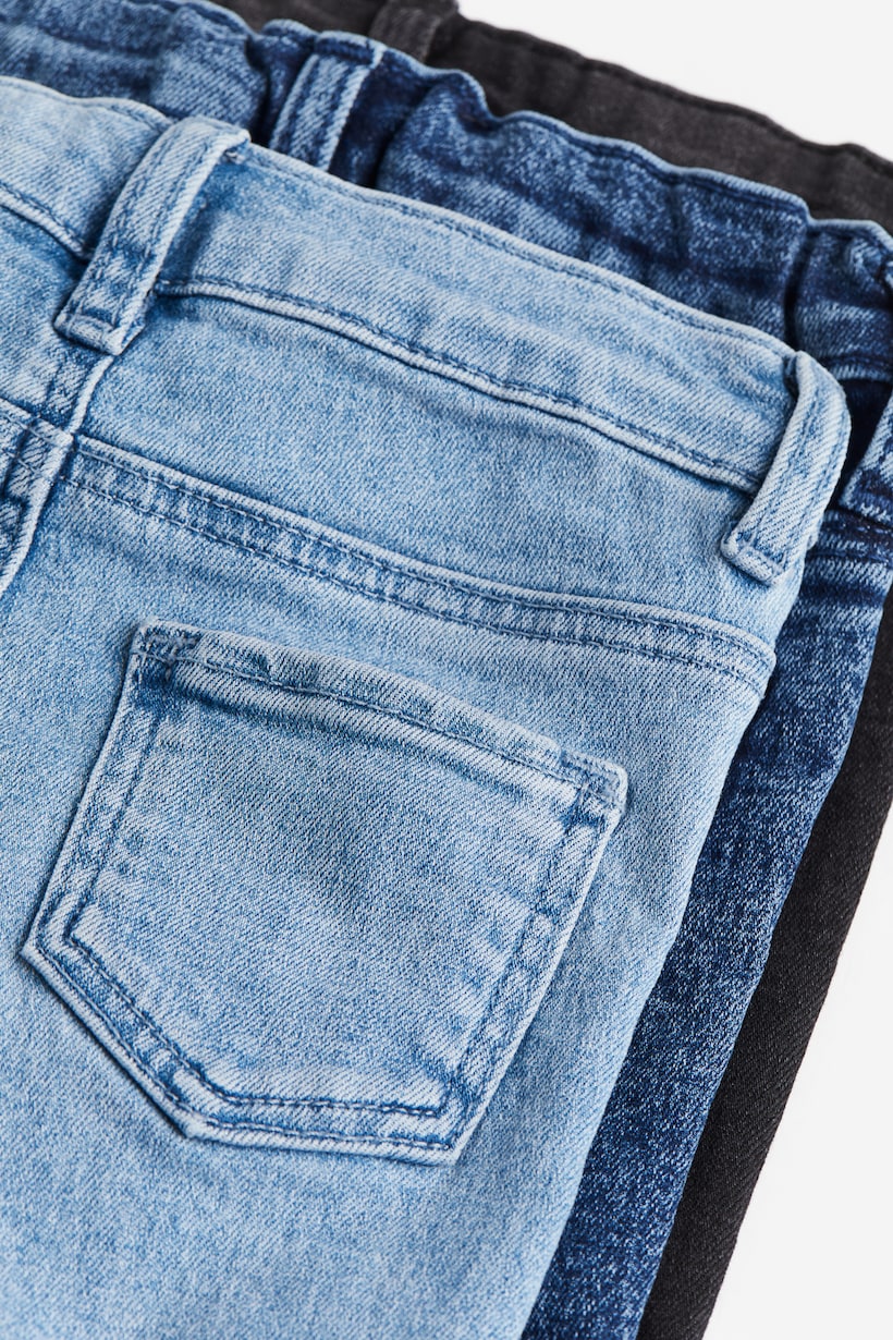 Denim blue/black 3-pack Comfort Stretch Skinny Fit Jeans for kids | H&M US