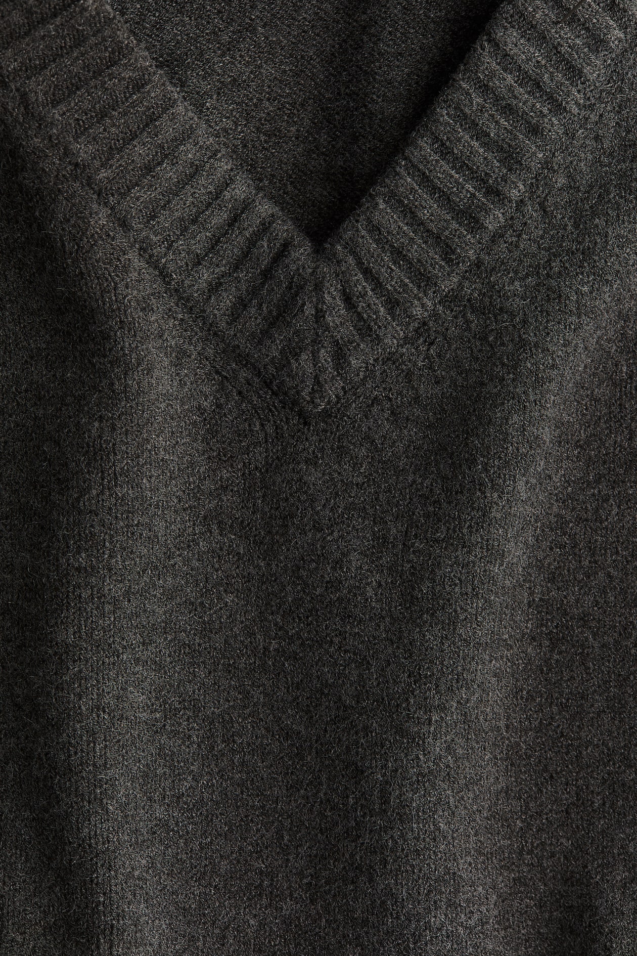 Women's Dark gray Knit V-Neck Dress | H&M CA