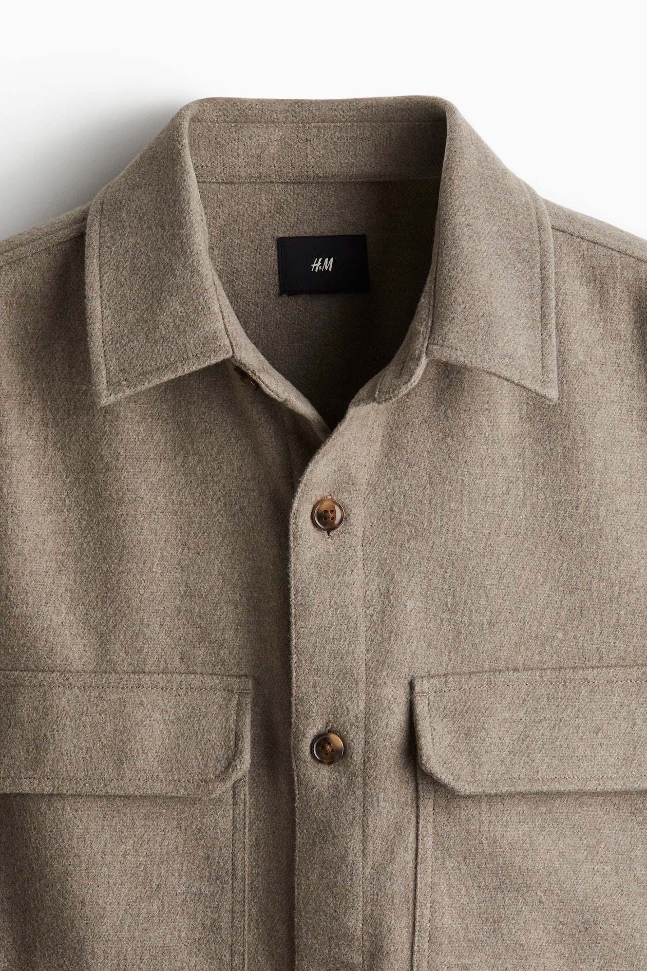 Men’s Dark beige Regular Fit Felted Overshirt | H&M US
