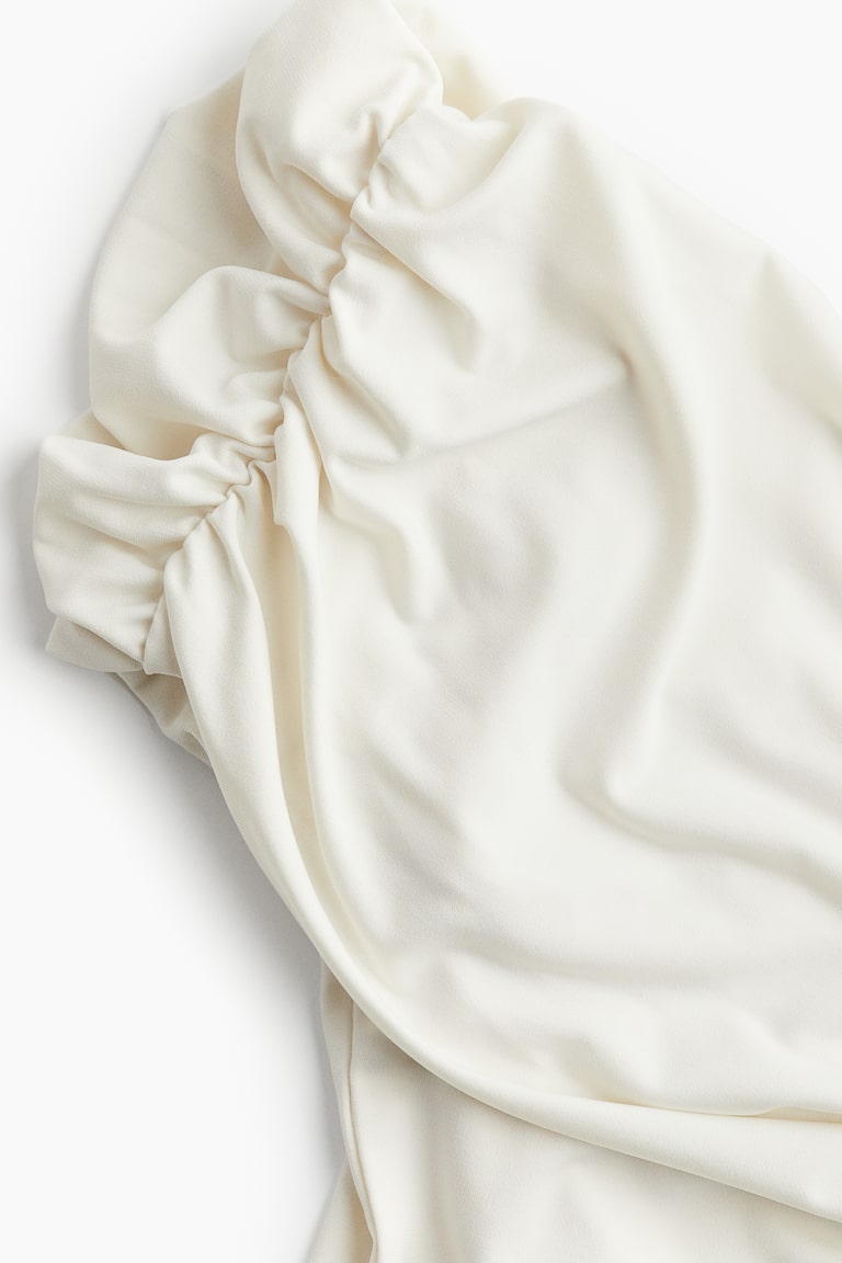 Draped One-Shoulder Bodysuit - White - Ladies | H&M US