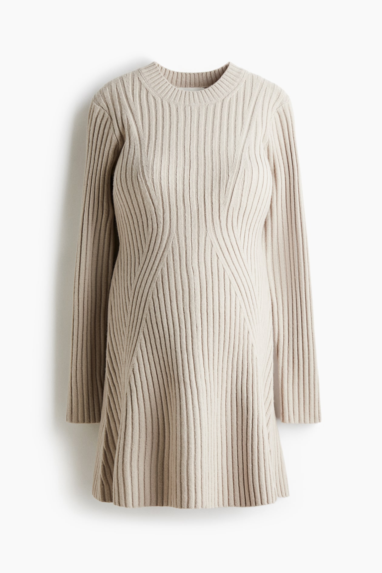 Women's Light beige MAMA Rib-Knit Dress | H&M CA