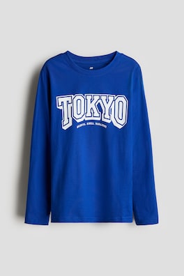 Bright blue/Tokyo Long-Sleeved T-Shirt for kids | H&M US