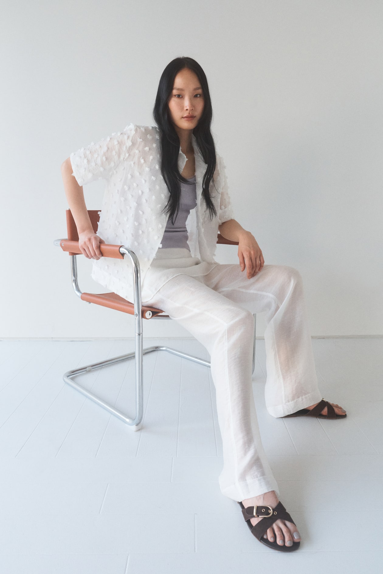 Mesh-trimmed vest top - Lilac/Passion - Ladies | H&M MY