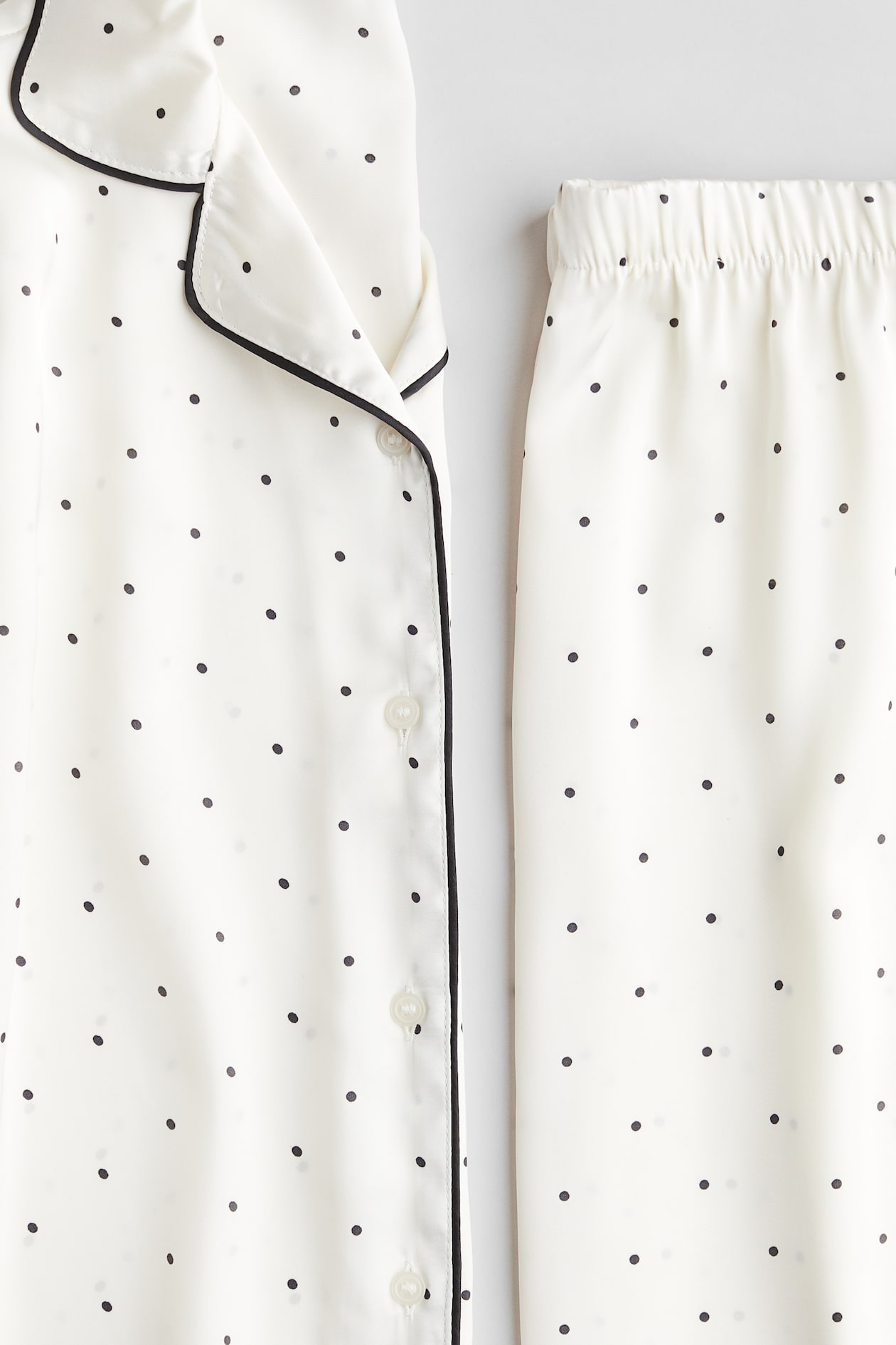 Satinpyjamas - Vit/Prickar - BARN | H&M SE