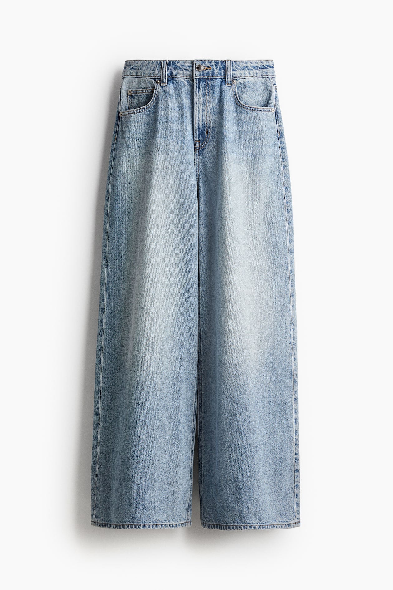 Women's Light denim blue Wide-Cut Jeans | H&M CA