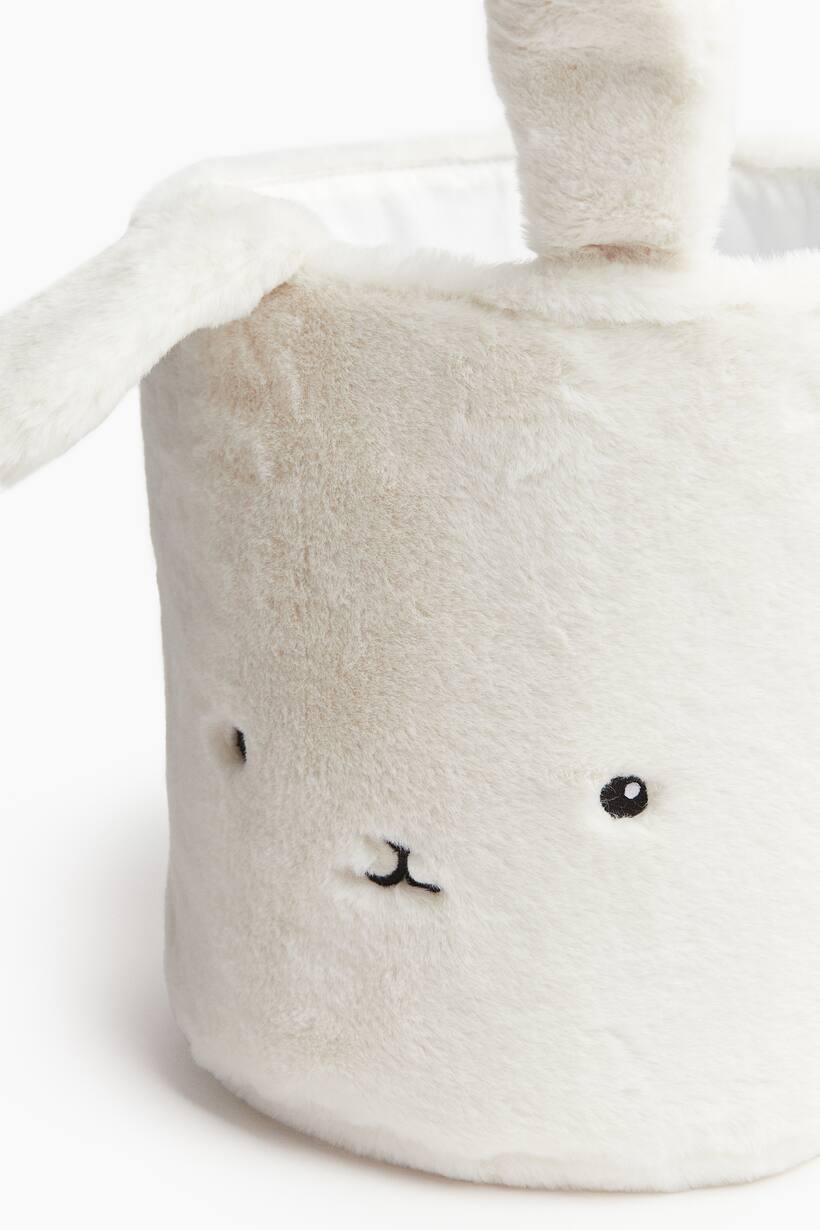 Small Fluffy Storage Basket - White/rabbit - Home All | H&M US