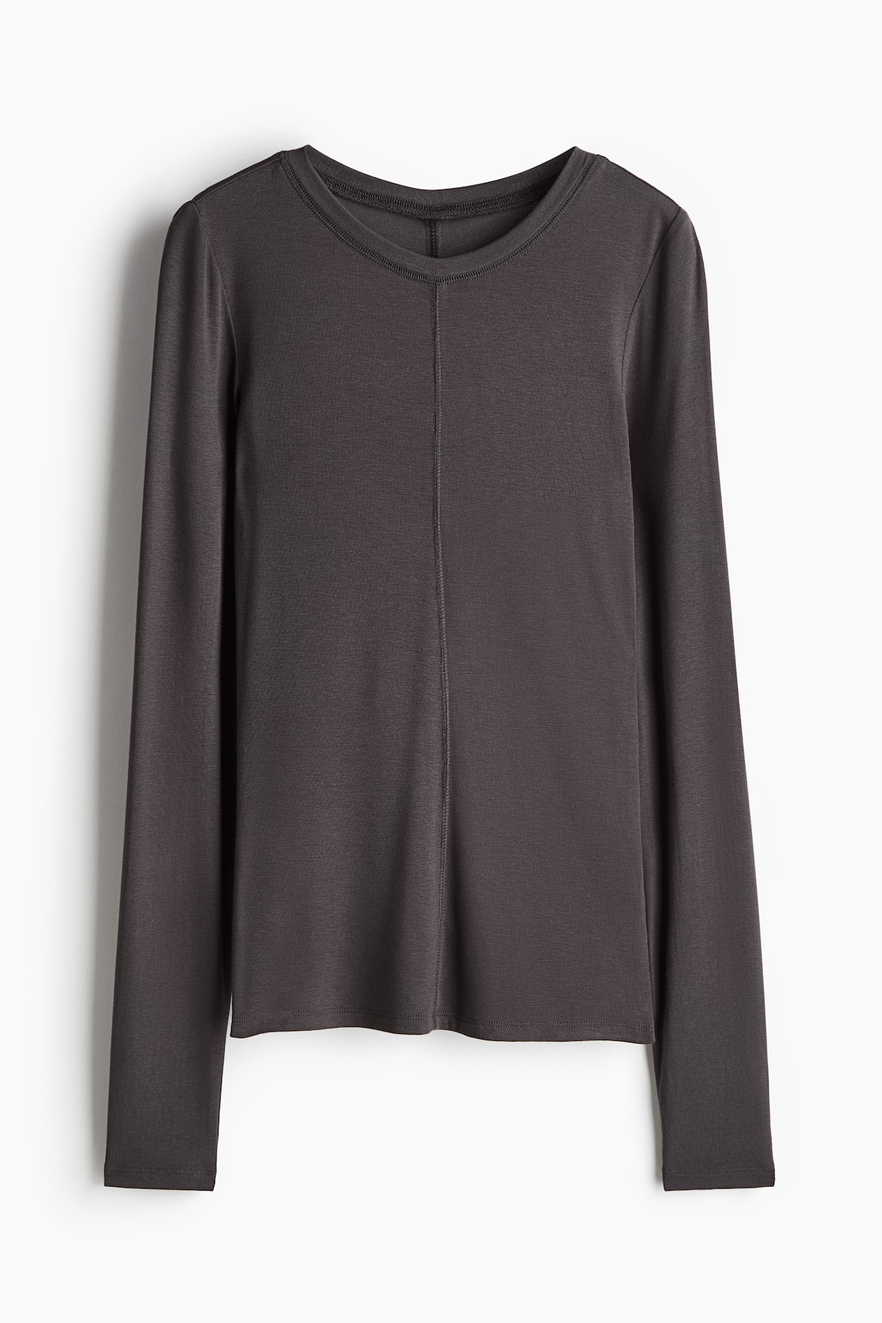 Long-sleeved Jersey Top - Dark gray - Ladies | H&M CA