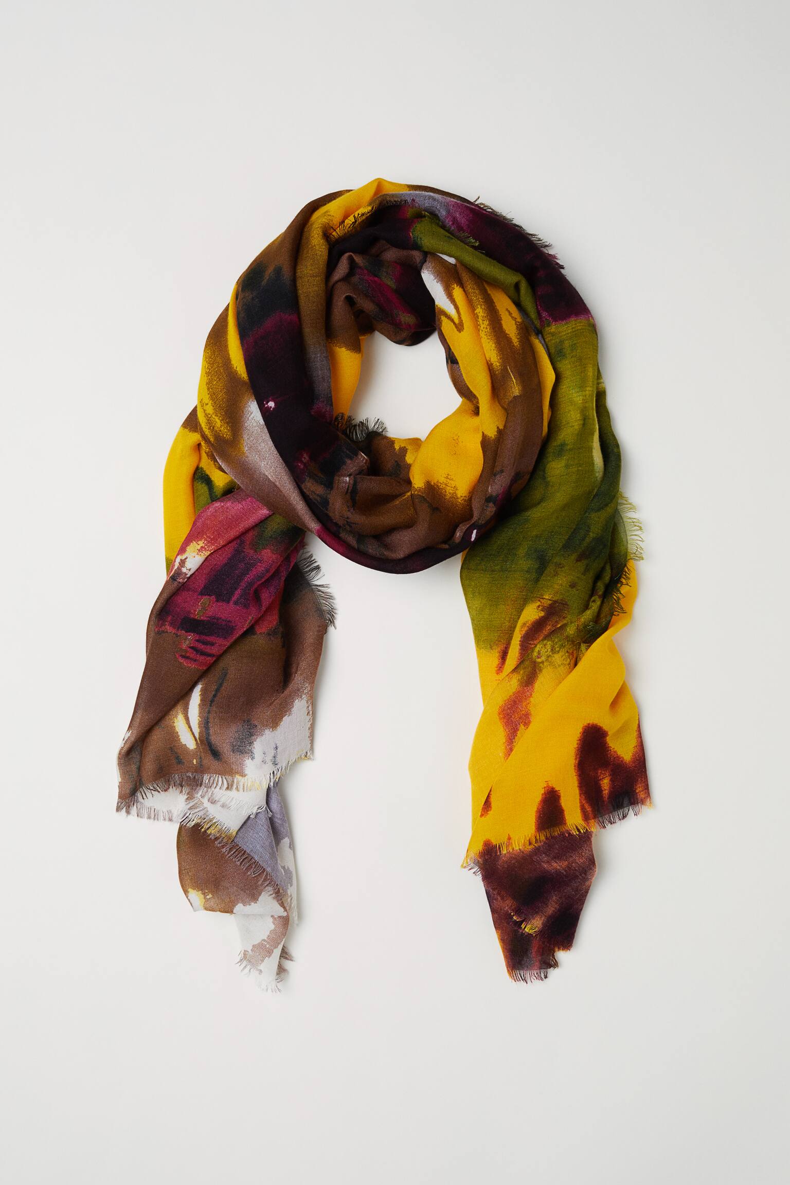 Patterned Scarf - Yellow/multicolored - Ladies | H&M US