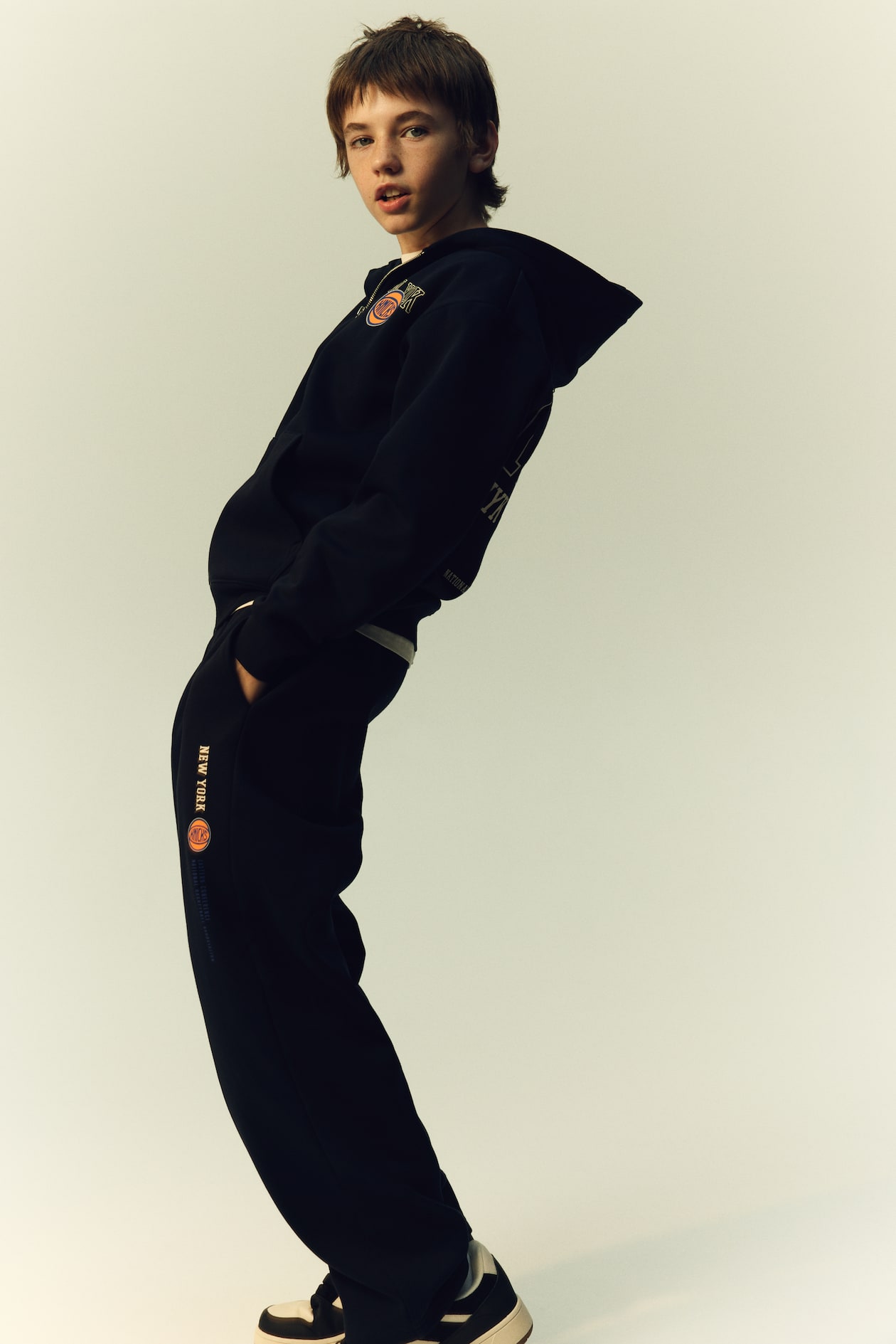 Navy blue/New York Knicks Motif-detail zip-through hoodie for kids | H&M GB