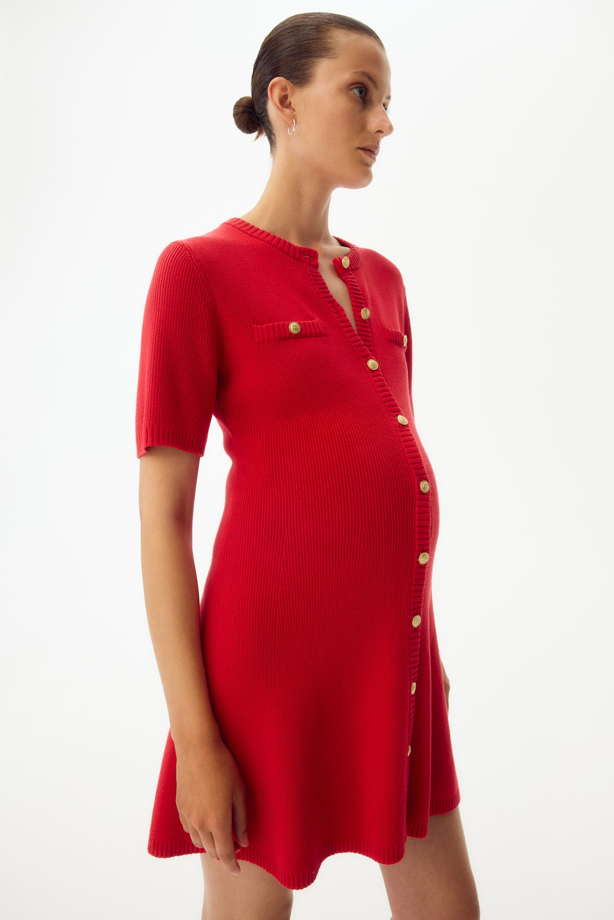 Women's Red MAMA Knitted dress | H&M SG