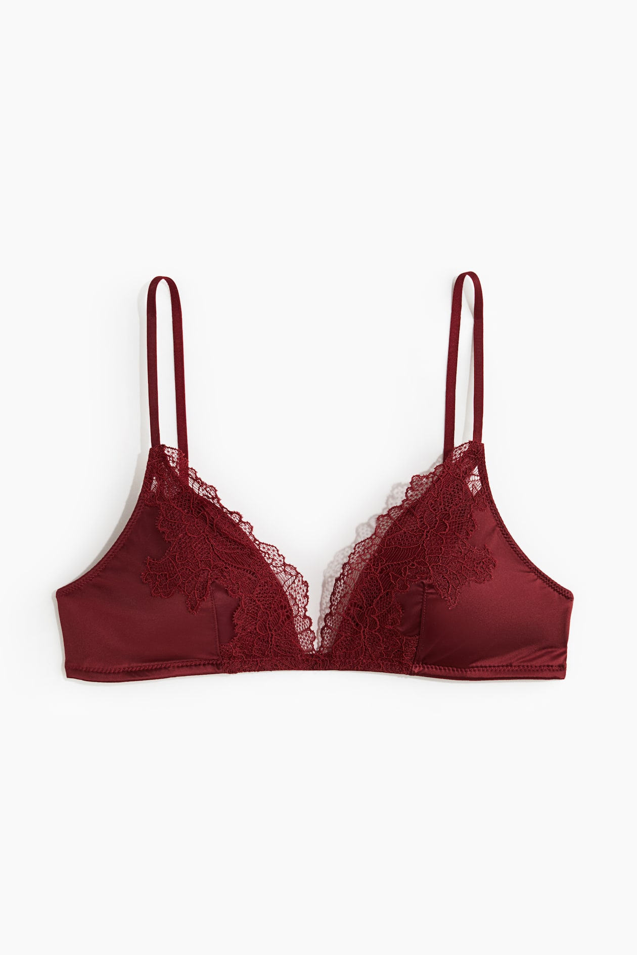 Padded Soft-Cup Microfiber Bra - Dark red - Ladies | H&M US
