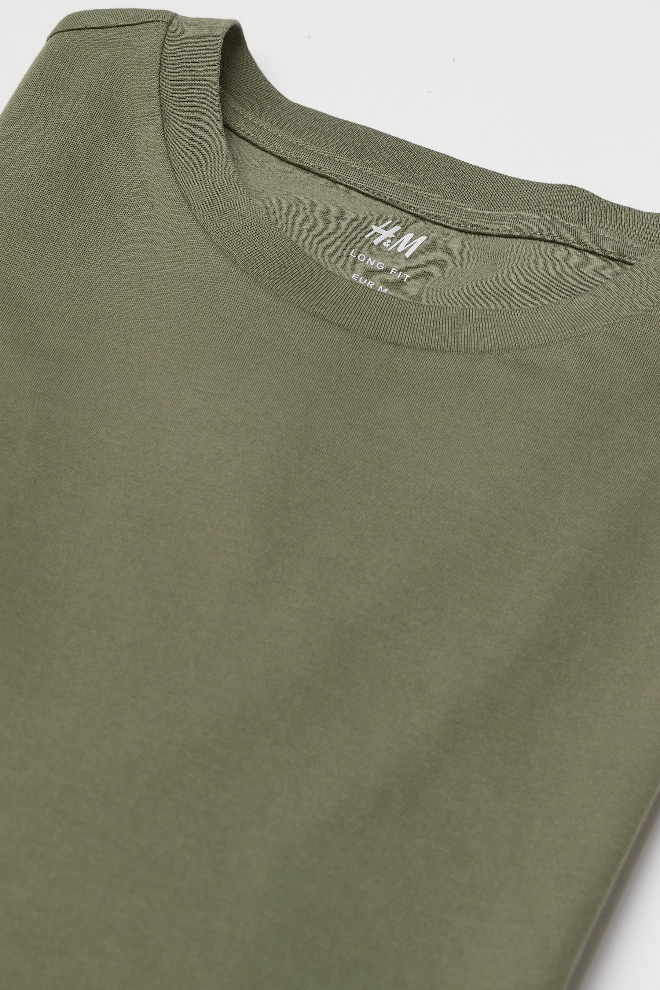 Long-sleeved top Long Fit - Khaki green - Men | H&M GB