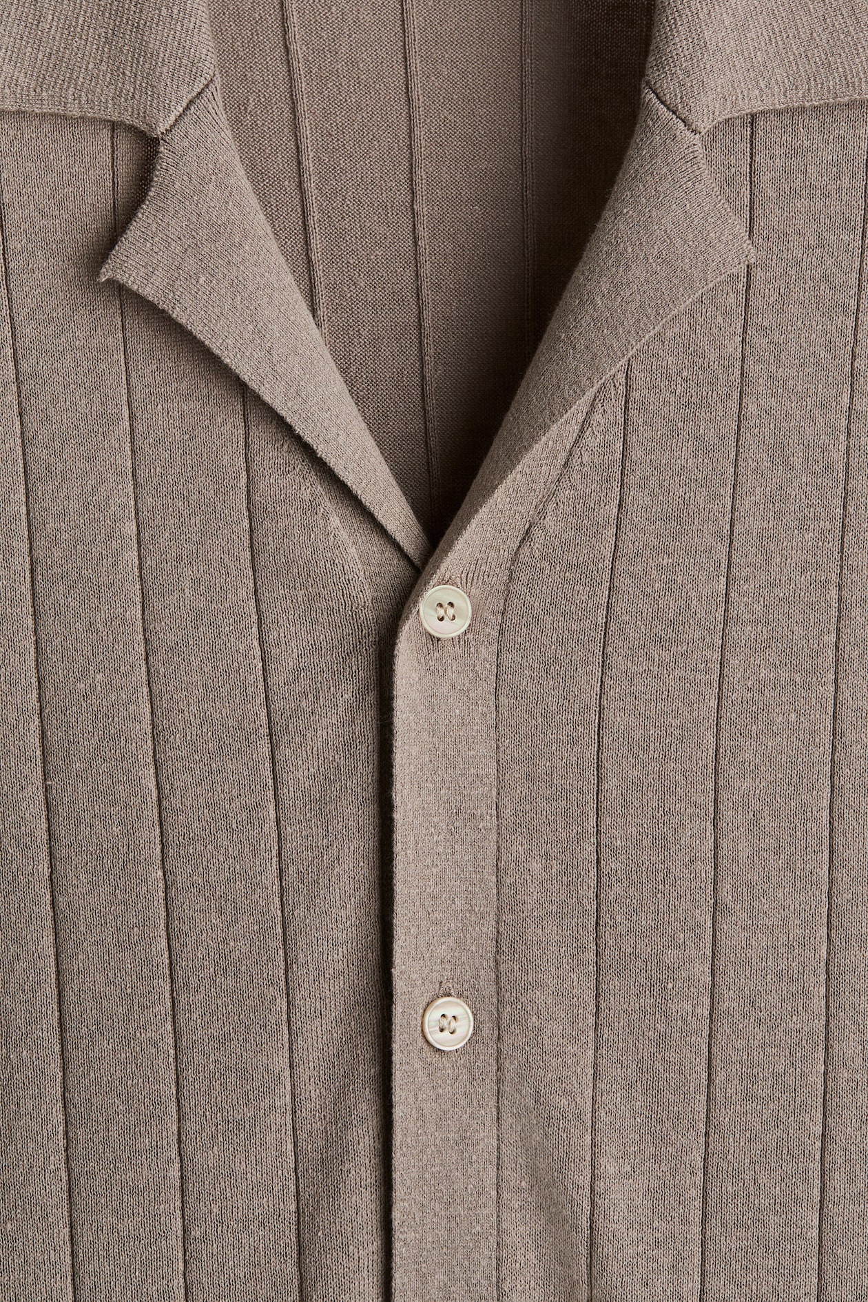 Men’s Dark beige Regular-Fit Linen-Blend Resort Shirt | H&M CA